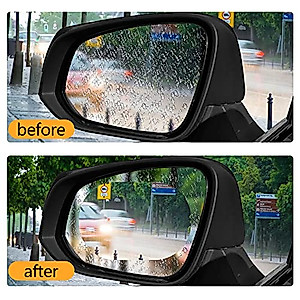 4Pcs Car Rearview Mirror Film,Waterproof Rainproof Film High-definition Transparent Safe Driving Sticker,Car Accessories Rearview Mirror Film for Car,SUV,Truck,Motorcycles (Oval)