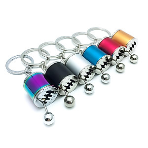 Osilly Gearbox Keychain, Six Speed Manual Transmission Stick Shift Keyring, Auto Part Creative Fidget Toy, Car Shifter Gear Keyfob Automotive Key Chain Ring, Car Accessories (Blue)