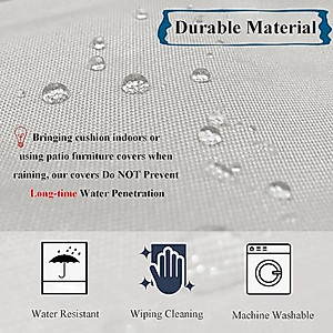 FLYMEI Outdoor Furniture Cushion Covers Replacement, Patio Cushion Covers 24 x 22 x 4 inch, Water Resistant Patio Bench Cushion Cover Durable Outdoor Couch Cushion Cover