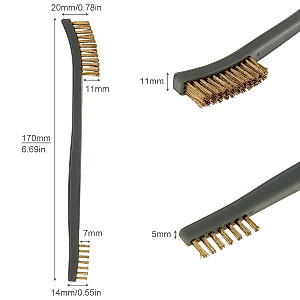 【The Best Deal】OriGlam 3pcs Mini Wire Brush Set, Rust Paint Metal Cleaner, Cleaning Welding Slag and Rust, Handy Steel/Nylon/Brass Brush Set Suitable for Cleaning Paint/Rust/Dirt