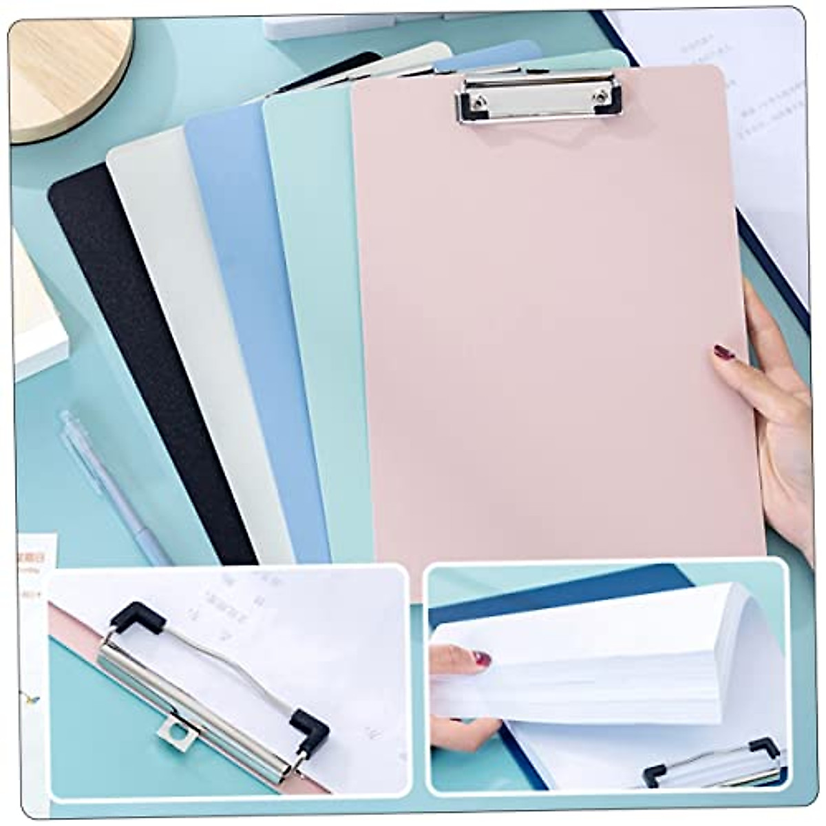 Ciieeo 2Pcs Writing pad Artist Drawing Board Document clipboard Magnetic Suction Clipboard Small Plastic clipboards Exam Paper Clips Conference Note pad Hard Plastic ID Folder Office pp