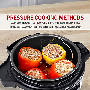 Thomson TFPC607 9-in-1 Pressure Cooker and Air Fryer with Dual Lid, Slow Cooker and More, Digital Touch Display, 6.5 QT Capacity, Included Cooking Accessories - Stainless Steel