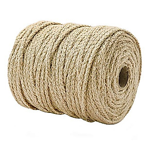 Tenn Well Jute Twine, 200Feet 3.5mm Braided Jute Rope, Natural Twine String for Crafts, Gift Wrapping, Gardening, Macrame Projects