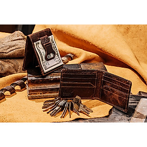 House of Jack Co. Bottle Opener Bifold Money Clip Wallet | Front Pocket Wallet | Novelty Bifold with Money Clip | Full Grain Leather