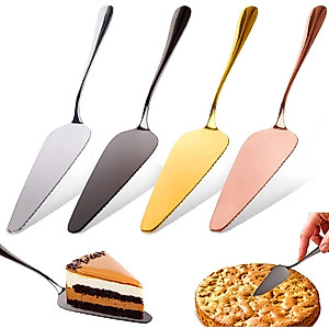 Spatula Pizza Server, 4 Pcs Pie Server, Tainless Steel Pie Spatula, Multi-Function Pizza Spatula, Cake Server Spatula for Celebration Party Wedding Home or More (Four Colors)