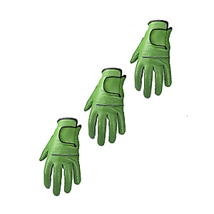 3 Mens EverGrip Green Cabretta Golf Glove (Left Handed Glove for The Right Handed Golfer) (Small)