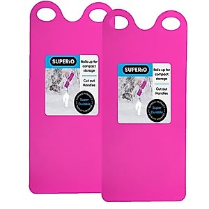 Superio Snow Slider Mat, Flexible Snow Sled Flying Carpet, Roll up Sleds for Kids and Adults 54" Lightweight Plastic Snowboard Sled(Fuchsia-Pink 2 Pack)…