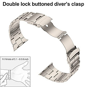 baozai Titanium Band Compatible with Apple Watch Band 49mm 45mm 44mm 42mm, Titanium Sports Band for Apple Watch Ultra Series 8/7/6/5/4/3/2/1/SE Men