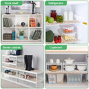 Shelf Liner, Non-Adhesive EVA Fridge Pads Durable Strong Shelves Mats, Waterproof Washable Kitchen Cabinet Liner Can Be DIY Cut for Drawers, Table, Pantry (11.8”x 118”, Red)