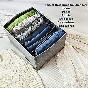 Golden Chest Clothing Storage Organizer for Pants and Clothes | Wardrobe Space Saving Bedroom Closet Organization | Drawer Organizers with Dividers for Jean Pant Leggings Shirt | Large Upgraded Size