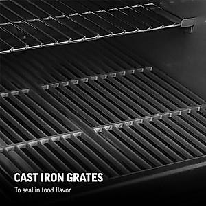 Char-Griller 3070 Texas Trio 3-Burner Dual Fuel Grill with Smoker in Black