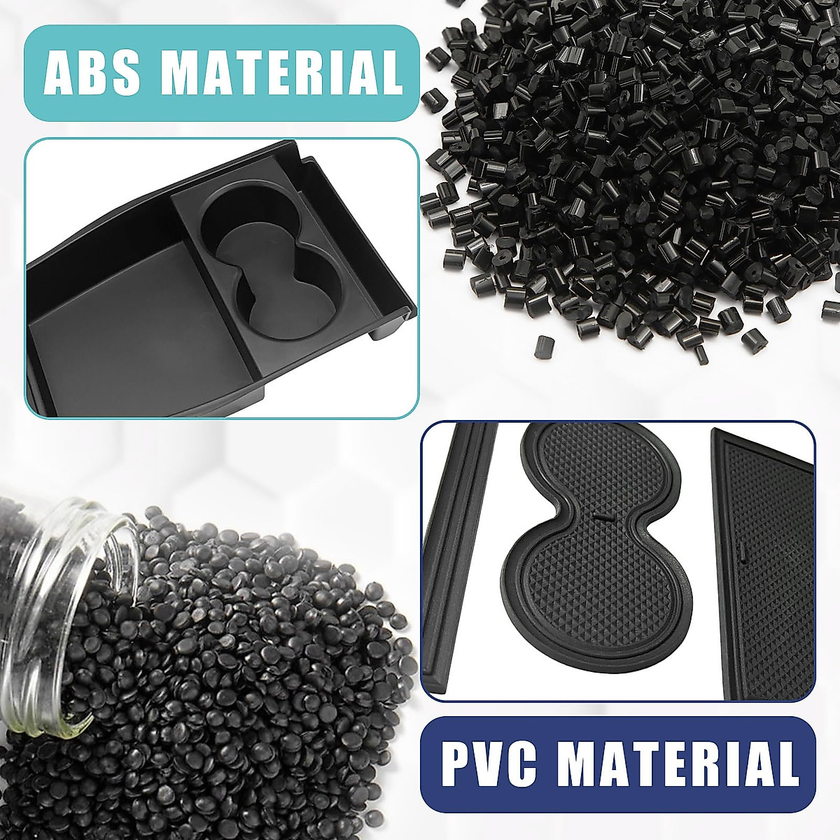 BestEvMod for Ioniq5 Lower Center Console Organizer Cup Holder Tray Storage Box Accessories with Rubber Black Trim Compatible with Hyundai Ioniq 5 2022-2024 Accessories (Lower Tray-cup holder style)