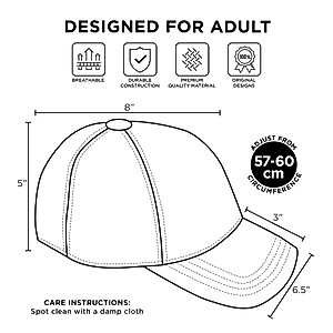 Disney Men's Baseball Cap, Mickey Mouse Adjustable Hat for Adult, Black, One Size