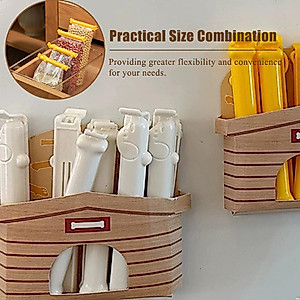 OULIGET Magnetic Refrigerator Sealing Clip,Chip Clips with Magnet Storage Box,Puppy Bone Shaped Food Packages Clips,Kitchen Food Freshness Bag Clip,White,10 Pieces