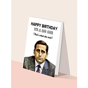 Fumnwoks Happy Birthday Cards, Funny Birthday Gifts Card for Female Co-workers or Girlfriends, Michael Scott Birthday Bards, Office Birthday Cards for Friend
