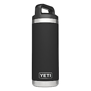 YETI Rambler 18 oz Bottle, Vacuum Insulated, Stainless Steel with TripleHaul Cap, Black