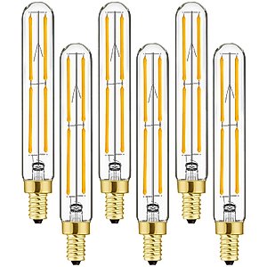 Duoled E12 LED Bulb Dimmable 6W Equal 3000k Soft White T6 E12 Candelabra Bulb 60 watt for Chandeliers,Ceiling Fan,Pendant,Wall sconces AC120V 600LM e12 Light Bulb 6Pack