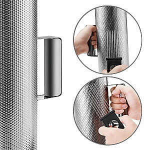 Flexzion Metal Guiro with Scraper Shack 5" x 12" - Merengue Guira Dominicana - Round Cylinder Stainless Steel Hand Musical Instrument Percussion for Jazz Bands, Concerts, and Live Performances