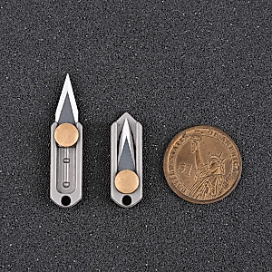 NHDT SW705 Mini Titanium Alloy Package Opener Knife, EDC Tiny 1.2 Inchs hang on a keychain, ultralight 0.17oz Portable Multifunction Tool