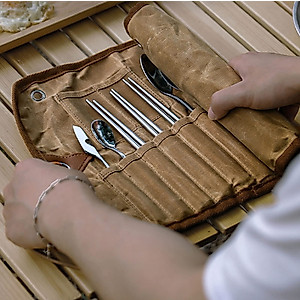 CYXI 12 PC Grilling and Camping Cooking Utensils Set,Grill Accessories Portable Compact Gear for Backpacking BBQ Camping Hiking Travel Cookware Kit