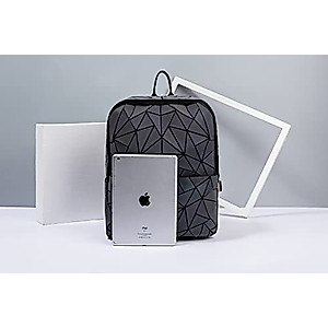 Women Geometric Luminous Backpack Fashion Bags Lingge Flash Travel School College Rucksack NO.5L