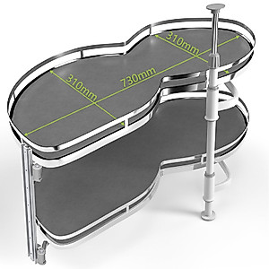 Kinchoix Blind Corner Cabinet Pull Out Organizer, Soft Close Swing Left Pull Out Cabinet Organizer 36inch, Corner Cabinet Lazy Susan for Corner Cabinet Blind Shelf, 2 Tiers Tray, Adjustable Height