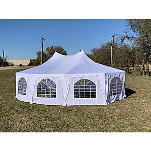 Delta 29'x21' Decagonal Party Tent Canopy, Wedding Tent Gazebo, Heavy Duty Outdoor Event Shelter, Water Resistant, White