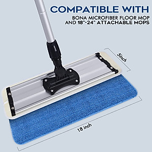 MATTHEW 18'' Microfiber Spray Mop Replacement Pads Heads for Wet Dry Reusable Mops Floor Home Commercial Cleaning Refills, Machine Washable Fits Compatible with Bona Mop&Most Spray Mops Blue (3 Pack)