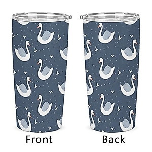 KIOWEIR Duck And Dark Background Stainless Steel Tumbler 20oz With Lid And Straw, Insulated Tumblers Coffee Cup, Travel Mug for Ice Drink & Hot Beverage for Women Men Boys Girls
