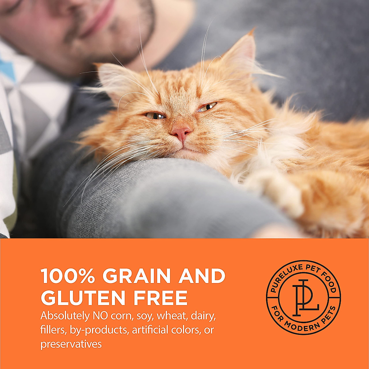 PURELUXE Grain and Gluten Free Cat Food, Long Hair Elite Nutrition, Chicken and Salmon, for Cats and Kittens with Longhair at All Life Stages and Breeds, Made in The USA, 3.3lbs