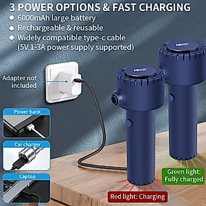 Compressed Air Duster, Electronic Air Duster, Portable 40000 RPM Cordless Dust Blower, 6000mAh Battery Air Can Duster, Powerful Computer Keyboard Cleaning Air Spray, Rechargeable Electric Canned Air