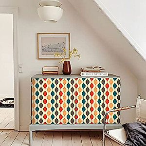 Red＆Yellow＆Green Peel and Stick Wallpaper Contact Paper 15.7”×196.8” Removable Wall Coverings for Home Decorative Table and Door Renovated