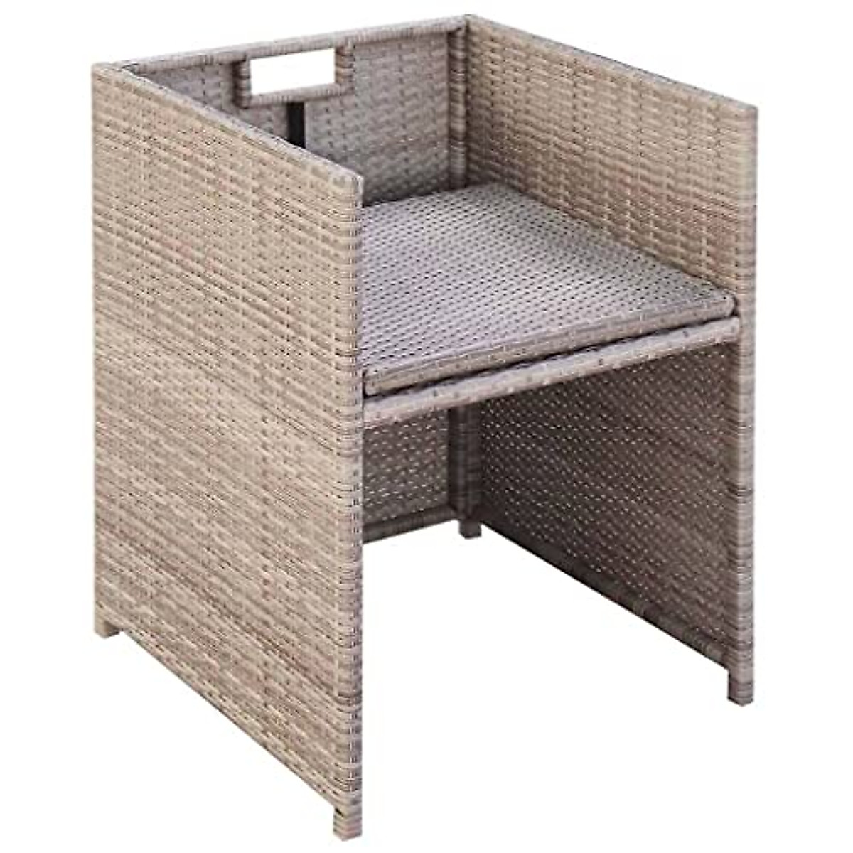 vidaXL Patio Furniture Set 5 Piece, Table and Chair for Garden Balcony Porch, Outdoor Dining Set with Cushions, Stool, Poly Rattan Beige
