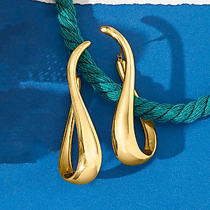 Ross-Simons Italian 18kt Gold Over Sterling Silver Twisted Hoop Earrings