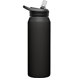 CamelBak eddy+ Water Bottle with Straw 32oz - Insulated Stainless Steel, Black