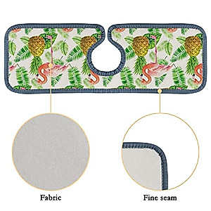 Kitchen Faucet Absorbent Mat 3 Pieces Watercolor Flamingo Pineapple Faucet Sink Splash Guard Bathroom Counter and RV,Faucet Counter Sink Water Stains Preventer