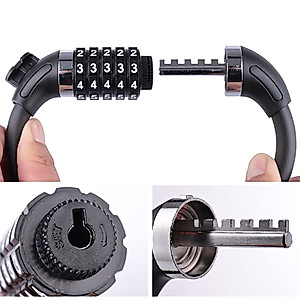 AZPINGPAN Bicycle Lock丨120/180cm Lengthened Self-Winding Anti-Theft Mountain Bike Steel Cable Code Lock with Lock Frame丨outdoor Riding Accessories丨suitable for Bicycles and Motorcycles