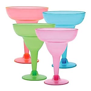 Party Dimensions Neon 12 Count Plastic Margarita Cup, 12-Ounce