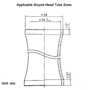 CYDZSW 1-1/8'' Threadless Bike Headset for Bikes Fork,with Spacers Star Nut Stem Cap and Bearings,Fit for MTB Mountain Race Bicycle BMX Scooter Headset Parts 34mm