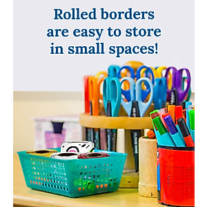 Carson Dellosa Kind Vibes Doodle Heart Bulletin Board Borders, 36 Feet of Scalloped Heart Classroom Borders for Bulletin Board