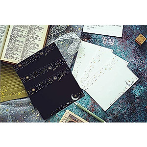 Stationary Paper with Envelopes Pack of 27,Flashing Series stationery Design Writing Stationery Paper with 9 pcs Envelopes,Stationery Set Letter Writing Paper 8.5 x 6 Inch (Black)