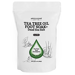 Aromasong Tea Tree Foot Soak with Dead Sea Foot Soaking Salts - Pedicure Foot Soak for Dry Cracked Feet - Athlete's Foot Soak Callus Remover Soothes Sore Feet - Eliminates Odor - Made In USA