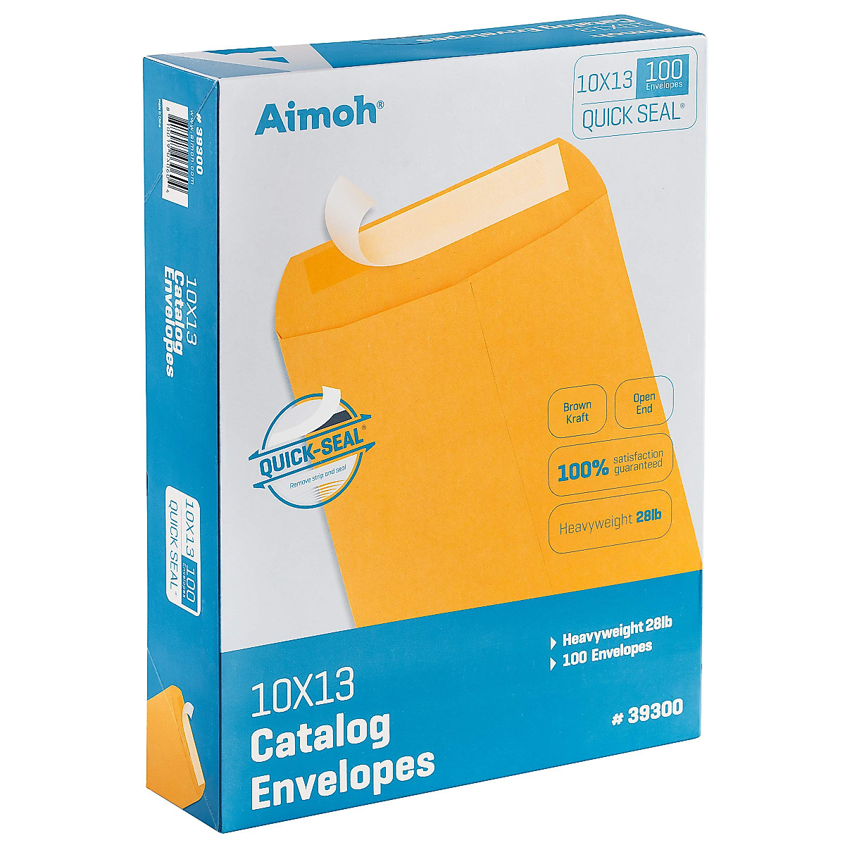 100 10 x 13 Self-Seal Brown Kraft Catalog Envelopes - 28lb, 100 Count, Ultra Strong Quick-Seal, 10x13 inch (39300)