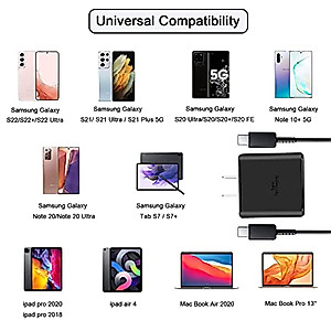 Super Fast Charger 45W USB C Charger for Samsung Galaxy S22 Ultra / S22+ / S22 / S21 / Note 10 + / Note 20 / S21 Ultra / S20 / S20 Ultra/Z Fold 3 / Tab S7 / S7+ 45W Charger