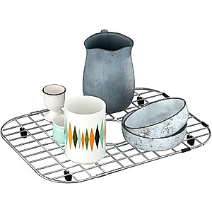 SANNO Kitchen Sink Grate Stainless Steel Sink Protector for Kitchen Sink Over The Sink Expandable Dish Drying Rack, Dish Drainer