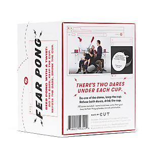 Fear Pong: Refreshed Edition – Unleash Your Wild Side – The Daring Adult Card Game by Cut – Contains 200+ Horrible Dares – Extreme Beer Pong for Parties and Game Night