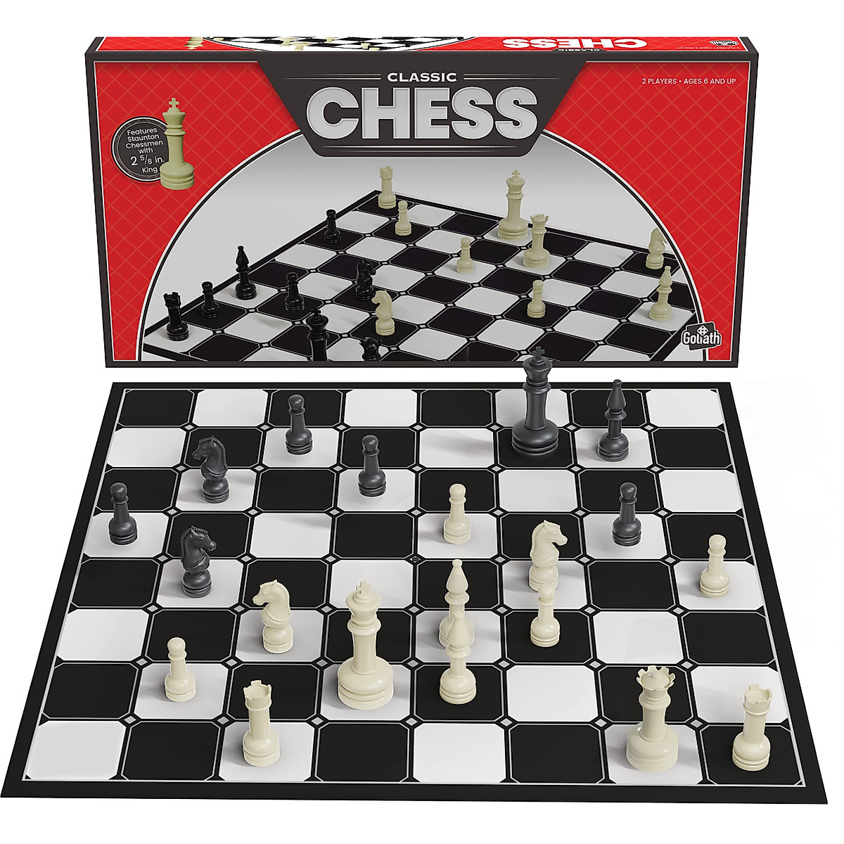 Chess with Folding Board and Full Size Chess Pieces (Amazon Exclusive) by Goliath