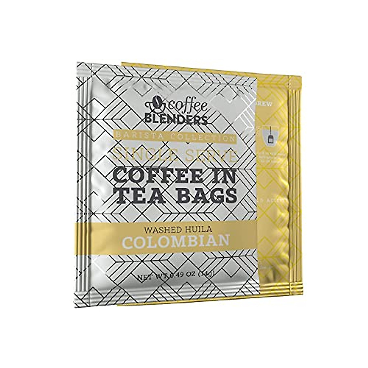 Coffee Blenders Tea Bag Coffee - Colombian Flavor 10 Count Single Serve Instant Coffee, Portable Drip T-Bag Packets, Convenient Fast Fresh Simple