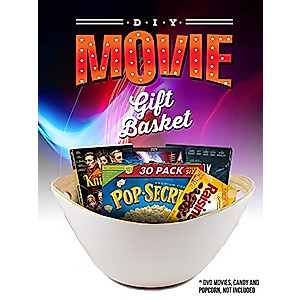 Large Reusable Popcorn Bowl and Chip Holder, Snack Container | Serving Bucket for Family and Parties | Lightweight Bamboo Wood Party Bowls, Buckets, Holders and Containers