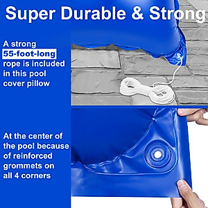 FineBud 4’x5’ Pool Pillows for Above Ground Pool, Winter Pool Pillow Extra Durable 0.4 mm, Pool Air Pillow Super Strong & Cold Resistant, Pool Cover Air Pillow Easy Centering, Rope Included(55ft)
